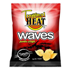Tropical Heat Waves Potato Crisps Tomato 125g