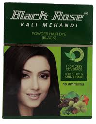 Black Rose Kali Mehandi Powder Hair Dye (Black) 50g