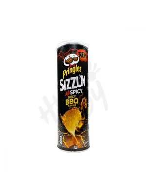 pringles sizzlin spicy bbq 160g