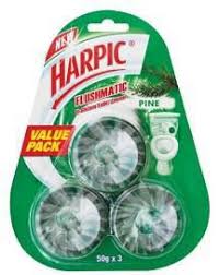 Harpic Flushmatic In-Cistern Toilet Block Pine 50g 3 Pieces