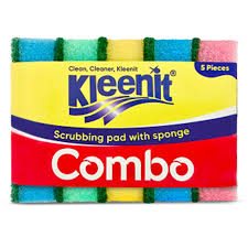 Kleenit Combo Scrubbing Pad With Sponge 5 Pieces